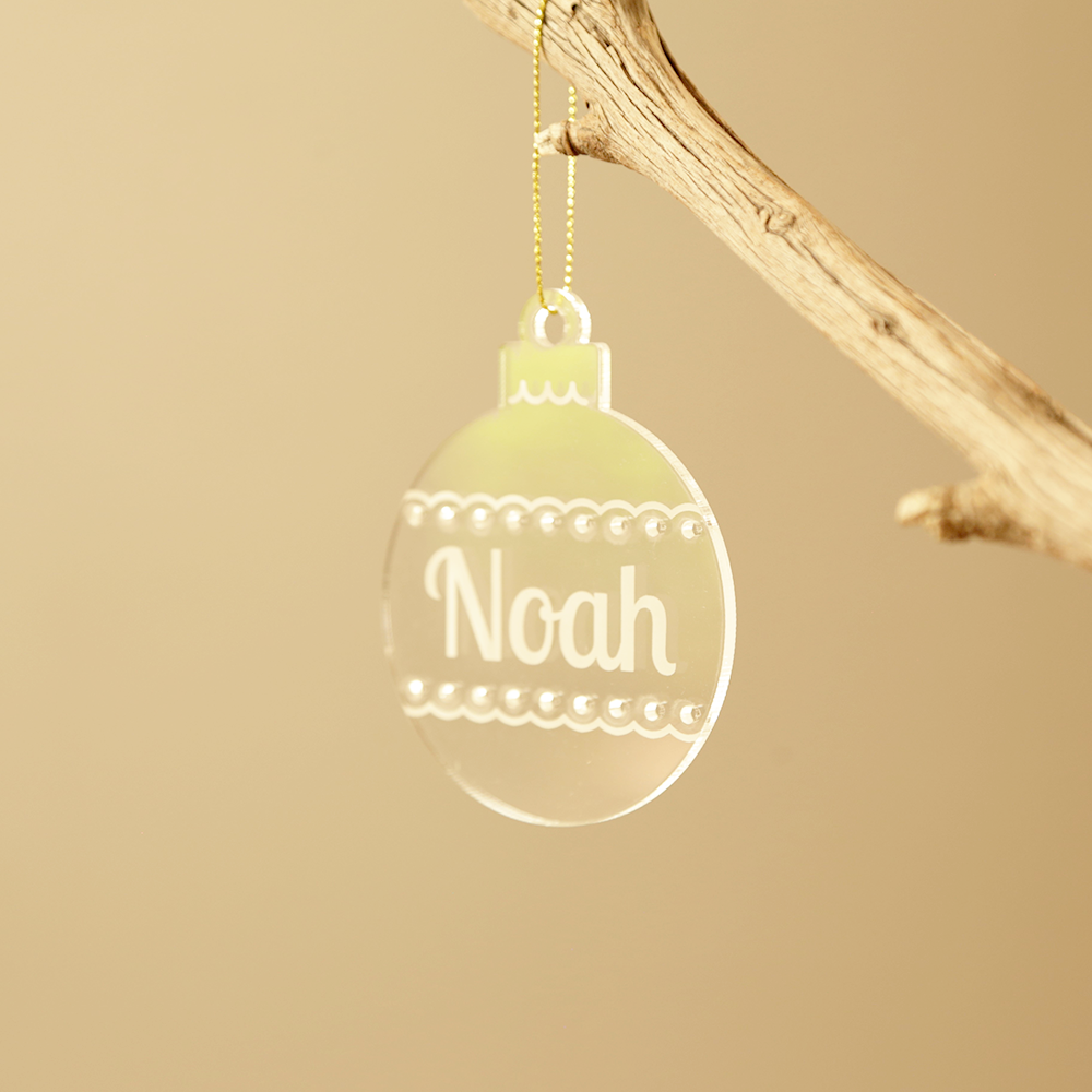 Personalised Etched Clear Ornament – Minting Memories